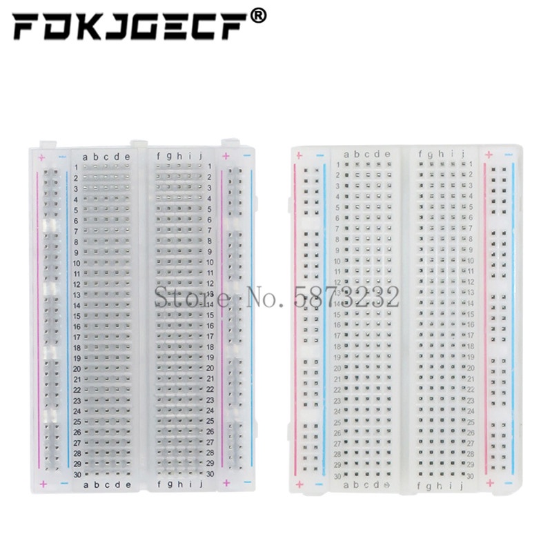 Mini bread board/breadboard 8.5cm x 5.5cm 400 holes Transparent/White ...