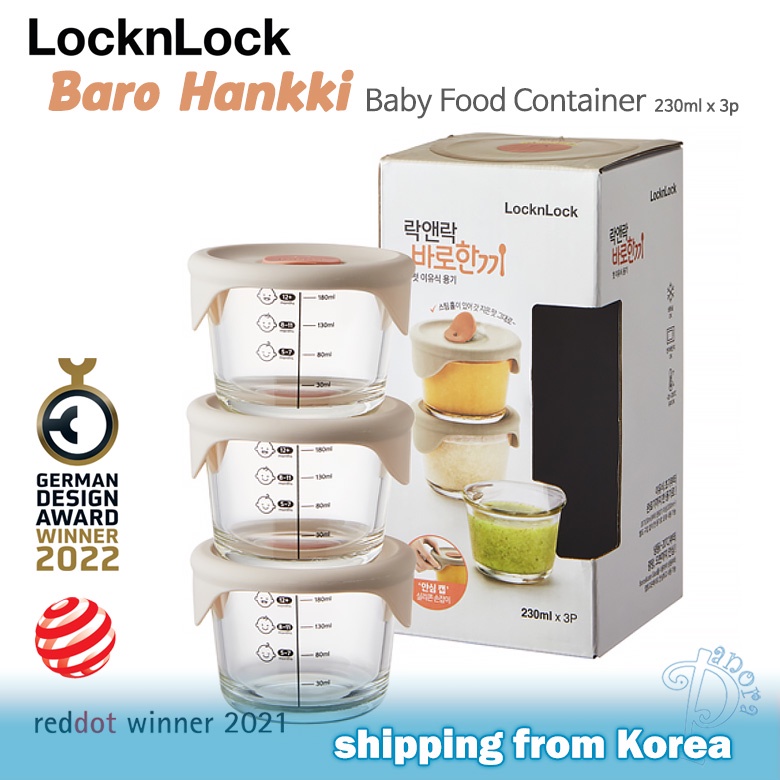 LocknLock Baro Hankki Baby Food Container 230ml x 3p / Shipping from ...