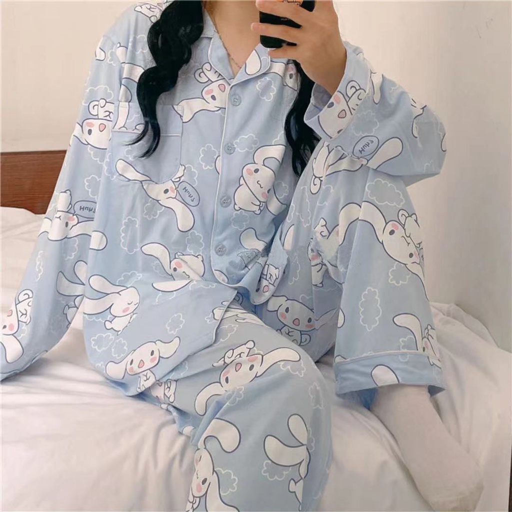 Sanrio Cinnamoroll Korean Hot-Selling Pajamas Women Long-Sleeve pyjamas ...