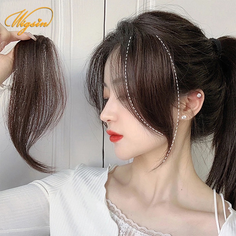 Side Bangs Clip Hairpiece Middle-part Bangs Hair Extensions Clip in the ...