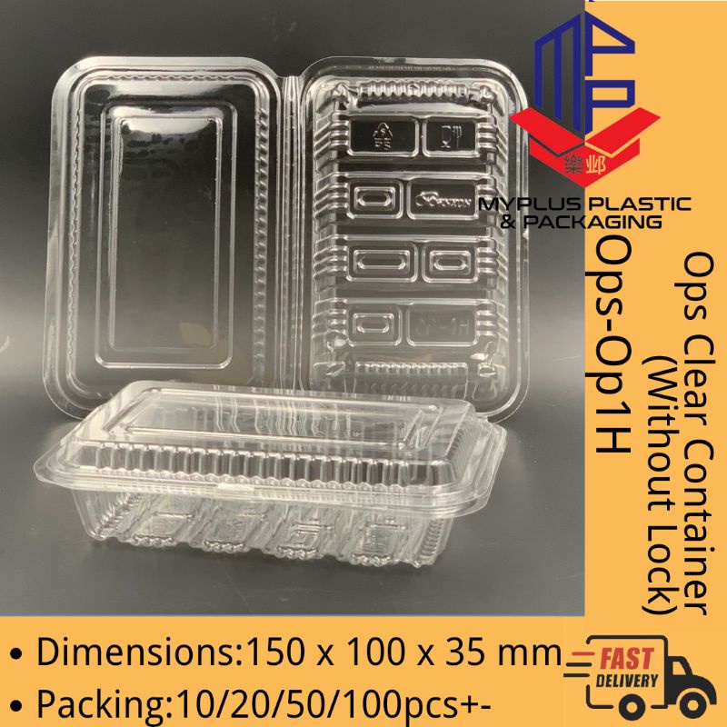 Ops-Op1H Ops Clear Container/Clear Plastic Tray/Disposable Bakery Clear ...