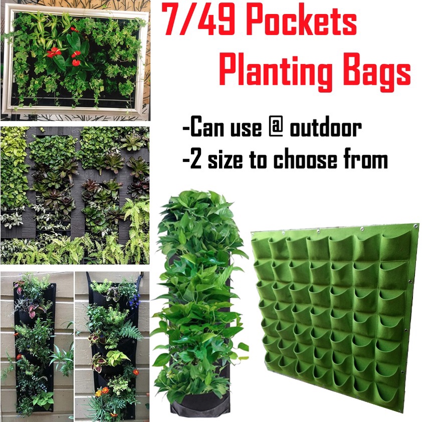 Pocket Planter Hanging Outdoor Indoor Vertical Wall Garden Planter ...