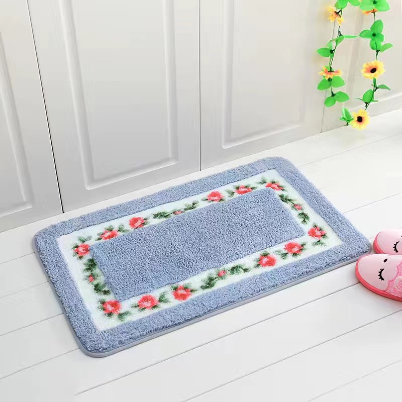 Anti-slip Absorbent Floor Mat Bathroom Door Mat Flower Carpet Soft ...