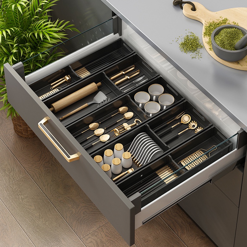 Kitchen Cabinet & Drawer Organizer Tray - Storage Bin for Cutlery ...