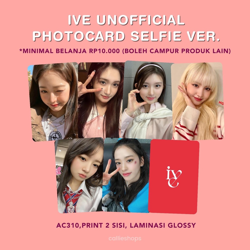 Photocard KPOP IVE Wonyoung Leeseo Gaeul Rei Liz Yujin (Unofficial) | Shopee Singapore