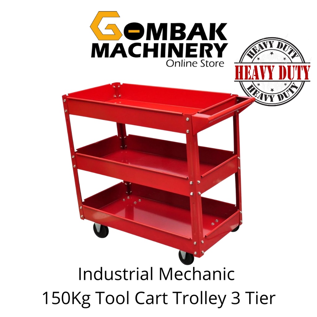 Heavy Duty Industrial Mechanic 150KG Tool Cart Trolley 3 Tier | Shopee ...