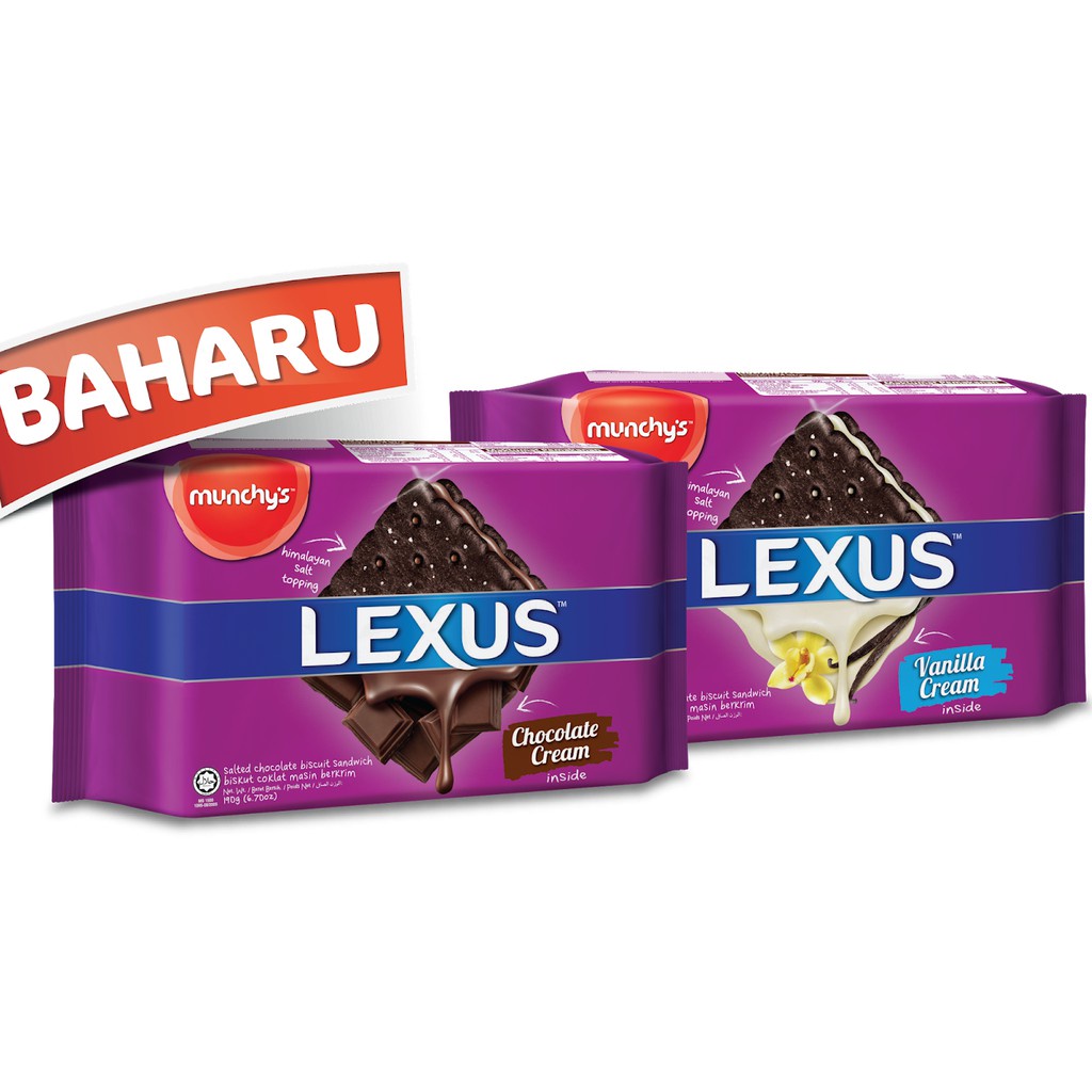 MUNCHY'S LEXUS SALTED BISCUITS - CHOCOLATE CREAM / VANILLA CREAM (190GM ...