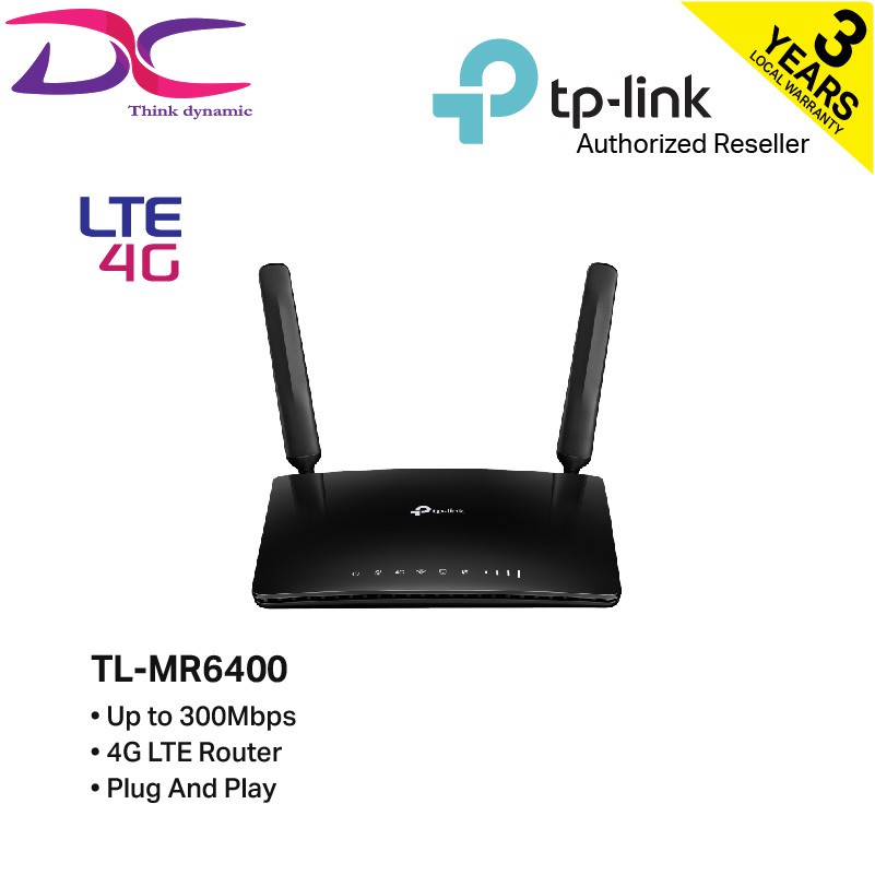 DYNACORE - TP-LINK TL-MR6400 300Mbps Wireless N 4G LTE Router / MR6400 ...