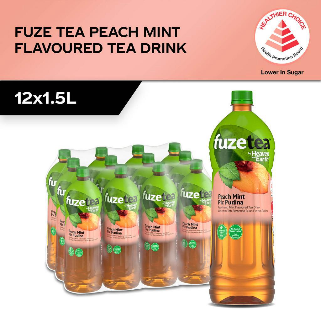 [1 Carton] Fuze Tea Peach Mint Flavoured Tea Drink (12x1.5L) | Shopee ...