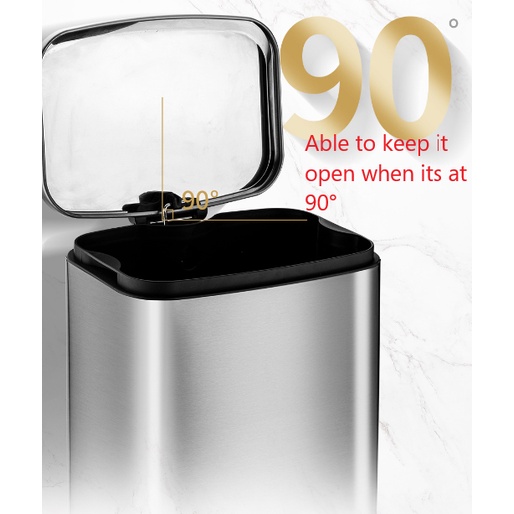 💥SG Seller💥Stainless Steel Soft Closing Rectangular Dustbin/Stepbin ...