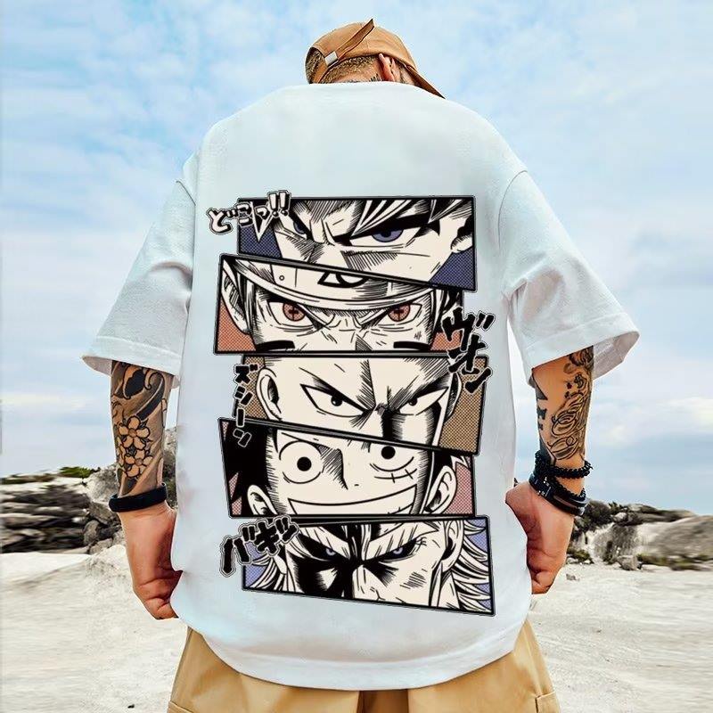 One Piece Luffy Printed Bu T Shirt Lelaki Murah Oversized Tshirt Men's ...