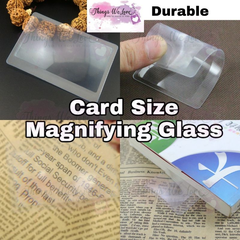 [SGFREE🚚] Card Size Magnifying Glass Glasses Wallet Enlarge Text ...
