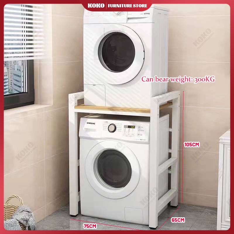 Balcony washing machine rack drum floor dishwasher storage shelf double ...