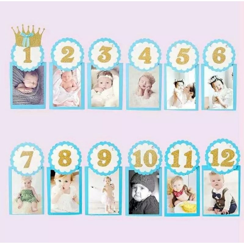 12 Months Happy Birthday Photo Frame Banner | Shopee Singapore