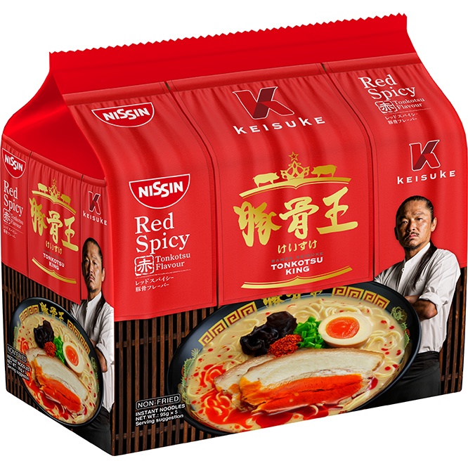 NISSIN KEISUKE TONKOTSU KING RED SPICY FLAVOUR | 5 x 97g | Shopee Singapore