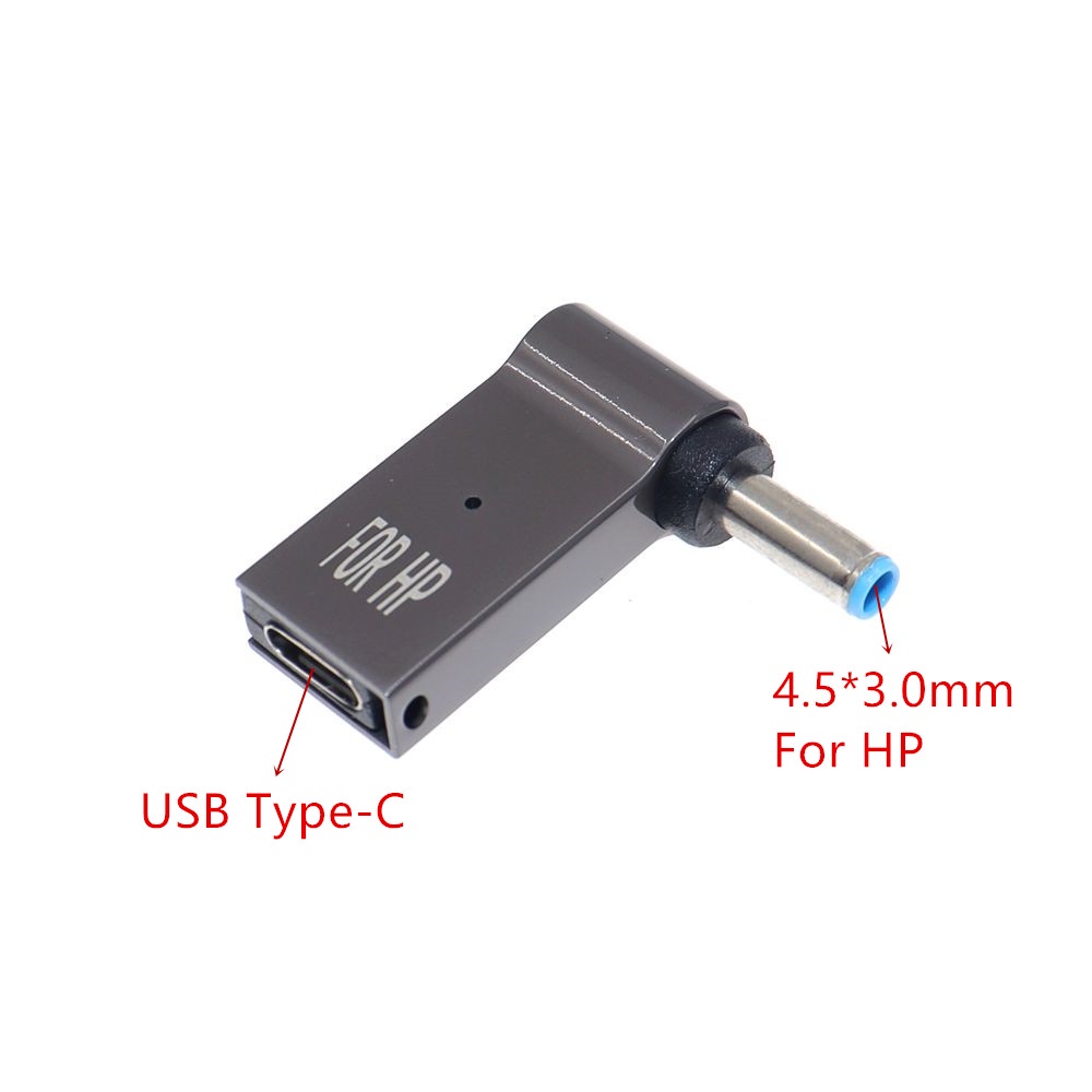 65W 90W Type-C Female to 4.5x3.0mm Male PD Charger Connector USB Type C Charger Laptop Adapter ...