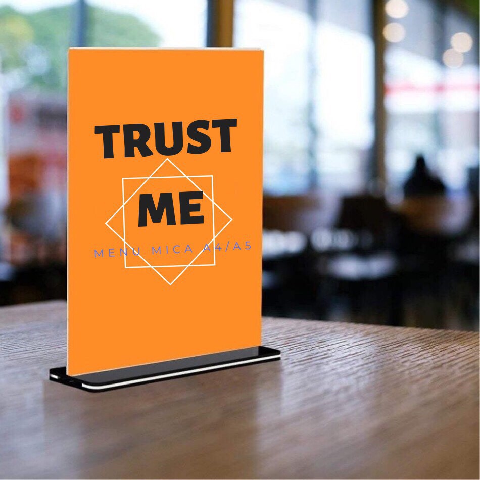 Standee Menu Mica A4, Tabletop Menu A5, A6 Double-sided sliding base ...