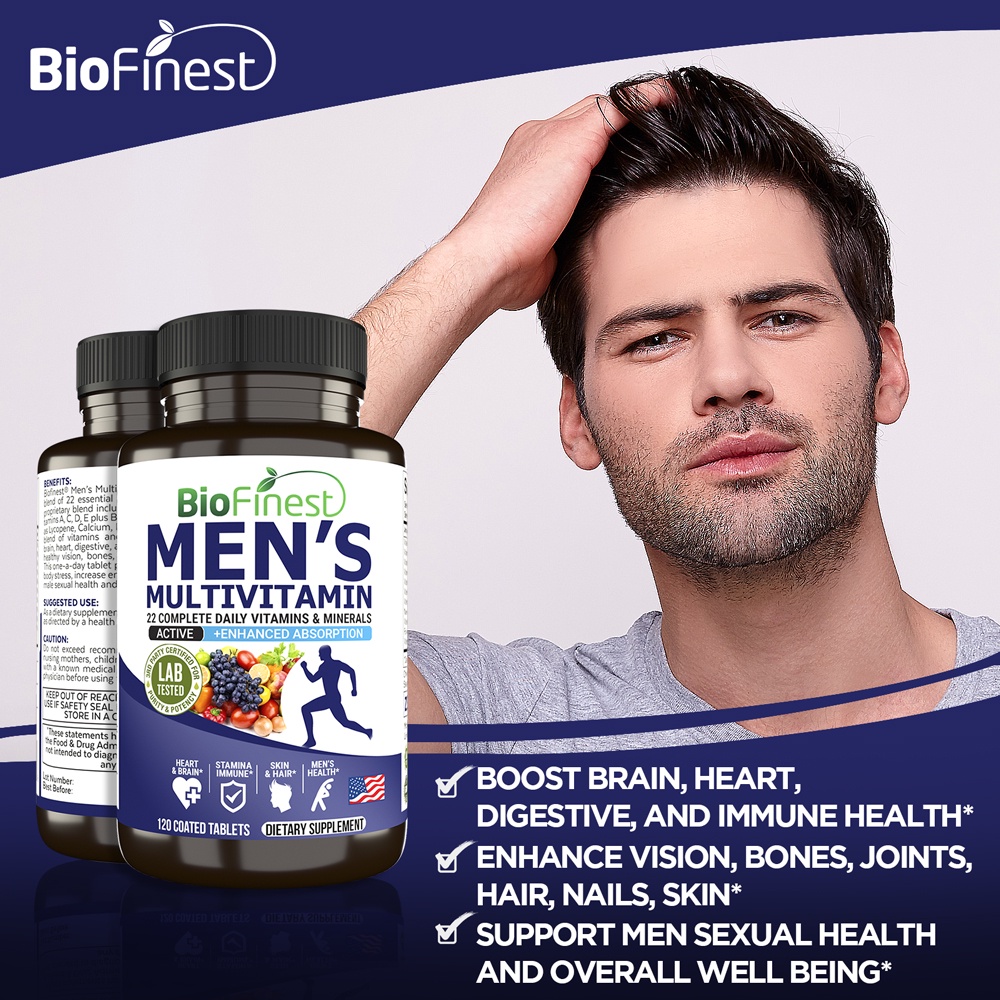 Biofinest Men’s Multivitamin Multimineral Supplement Vitamins A B C E D ...