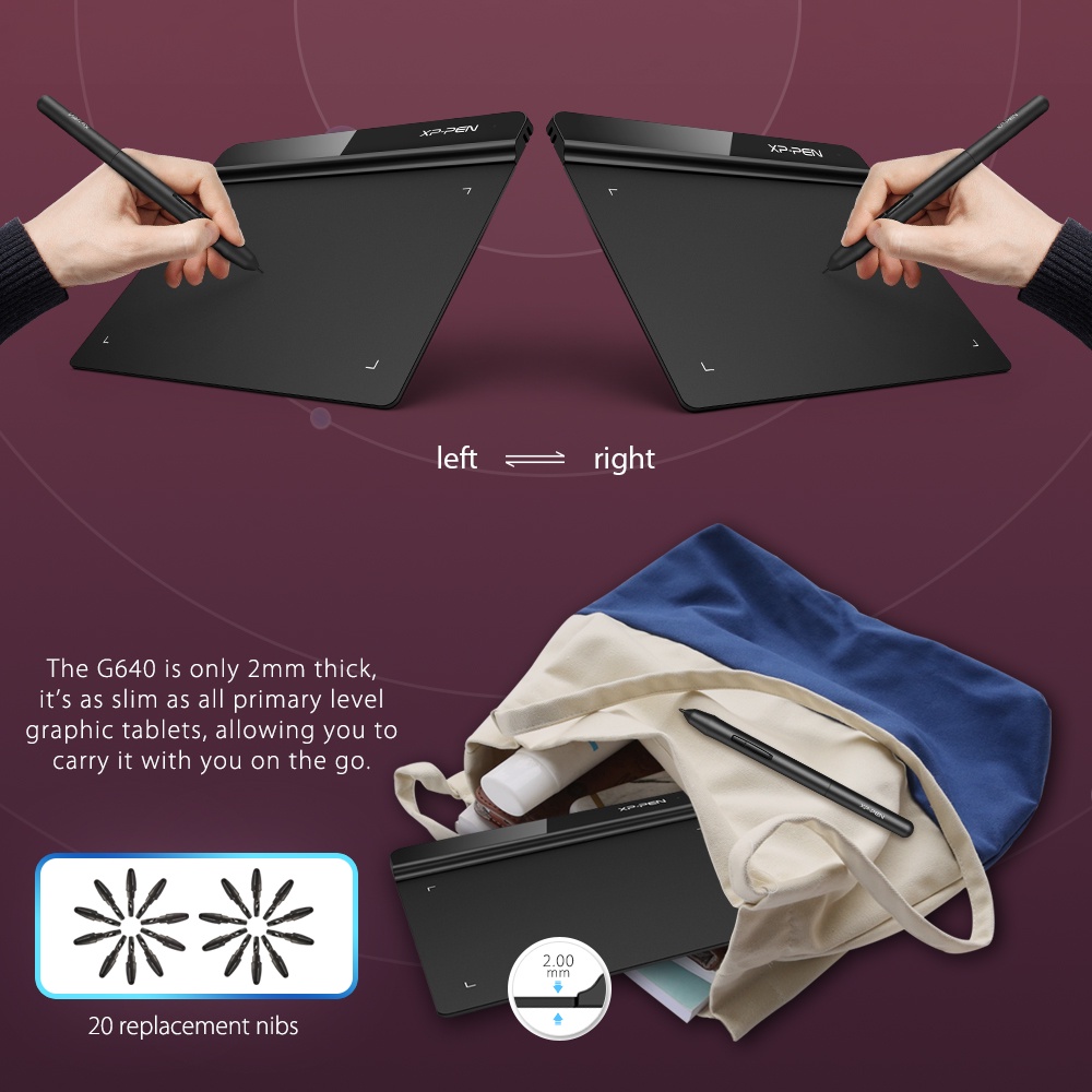 XPPen Star G640 Drawing Tablet Graphic Tablet Digital Pen Tablet With ...