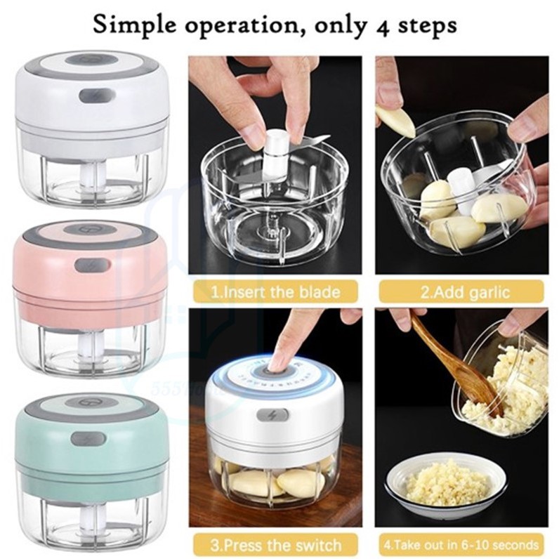 Electric Food Chopper / USB Garlic Chopper / Kitchen Blender Mixer ...