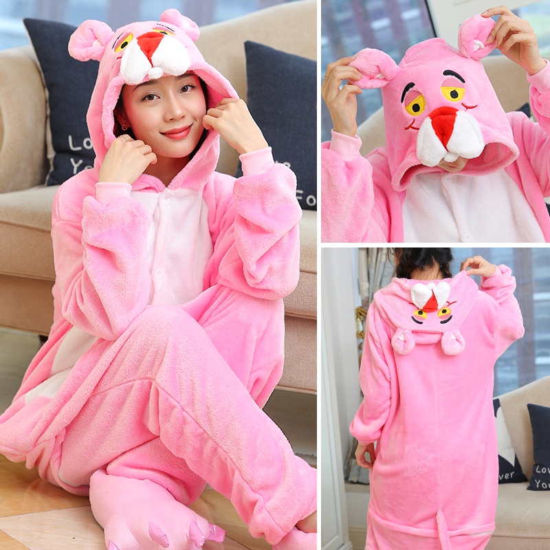 Winter Adults Animal Stitch Onesies Women Men Pajamas Suit Onepiece ...