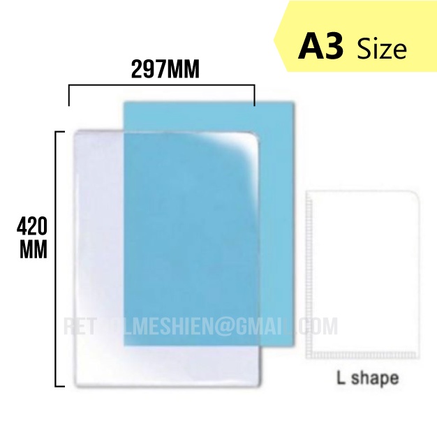 6pcs Super Thick Waterproof Clear A3/A4/F4 Soft File Holder L/U/C Shape ...