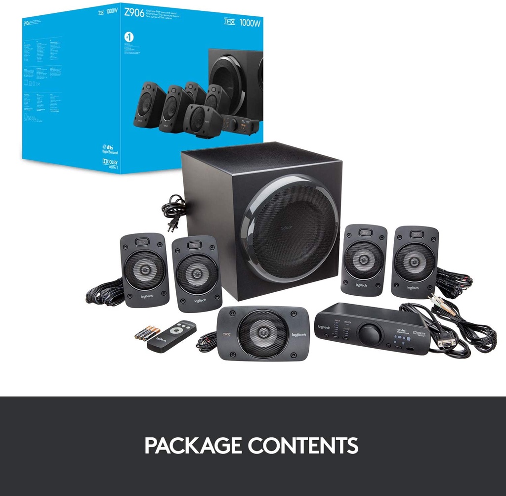 Logitech Z906 5.1 Surround Sound Speakers System, THX Certified 1000 ...