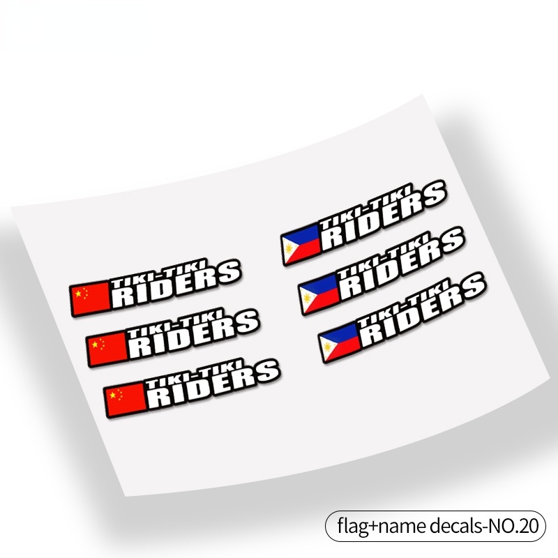 Road MTB Bicycle flag name stickers MTB frame logo personal name decals ...