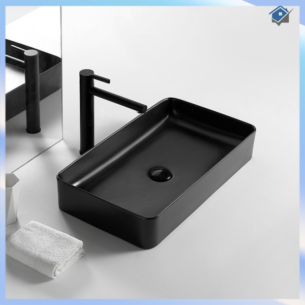 Ceramic Basin Nordic Black Table Basin Household Hotel Washbasin Square ...