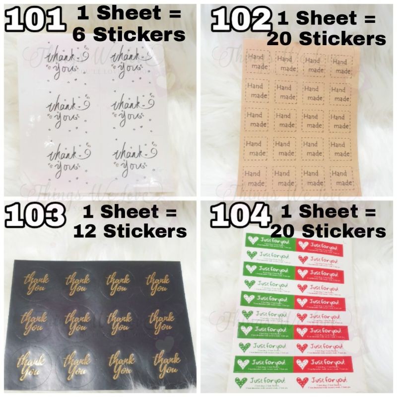[SG SELLER] [FREE SHIPPING] Message Stickers Thank You Sticker Gift ...