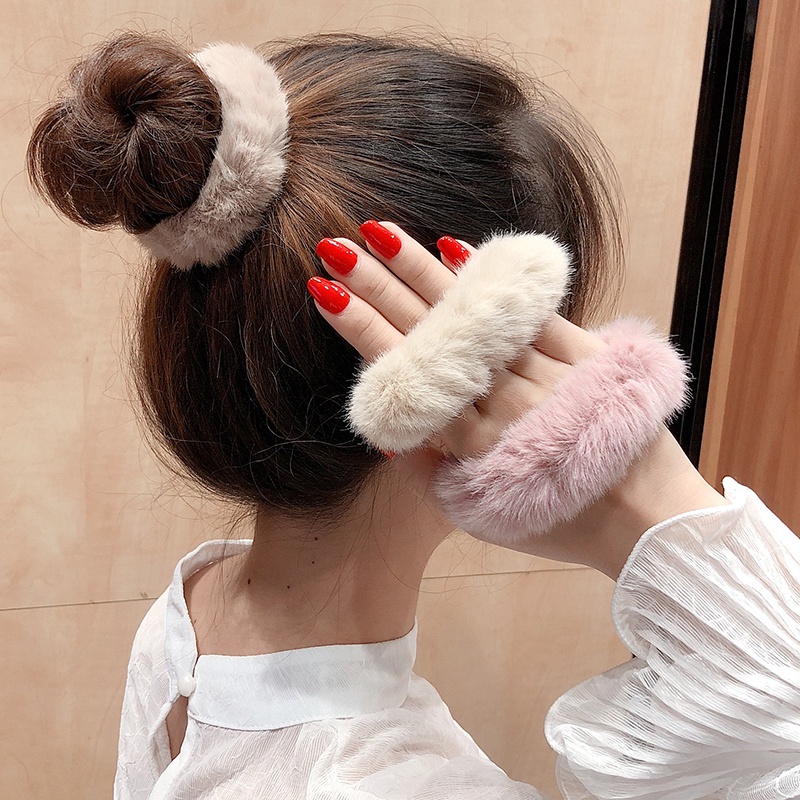 New Style Korean Style Mink Hair Ring ins Influencer Cute Big Furry ...