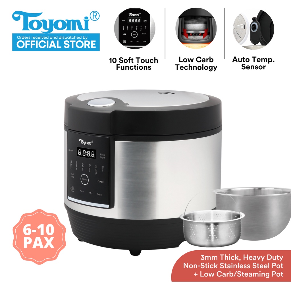 TOYOMI 1.8L SmartDiet Micro-Com Rice Cooker with Low Carb Rice RC ...