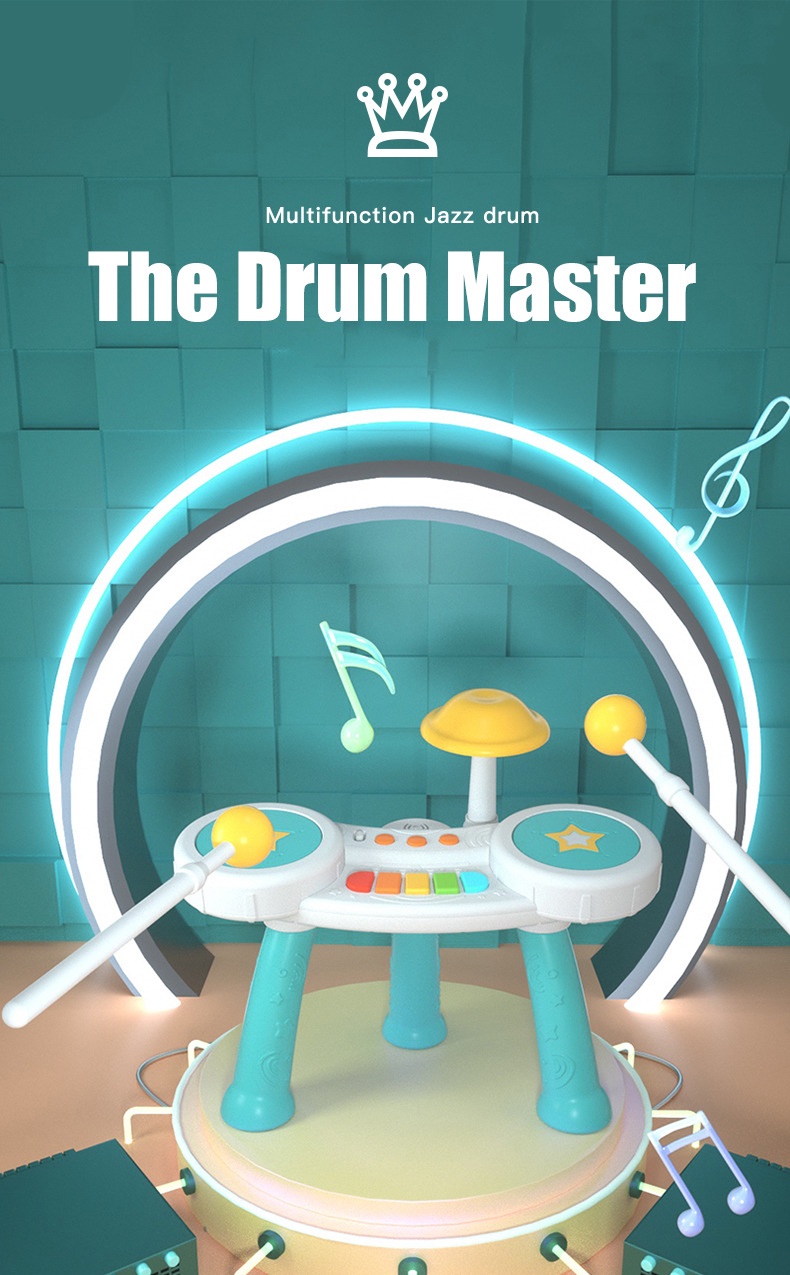 Kids Drum Set 3-6 Years Child Drum Plus Piano Toy Set For Early ...