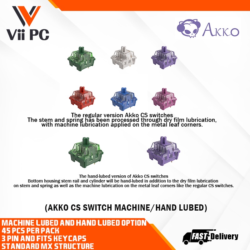 [LOCAL STOCKS]AKKO CS Switch with Machine-Lubed / Hand-Lubed option ...