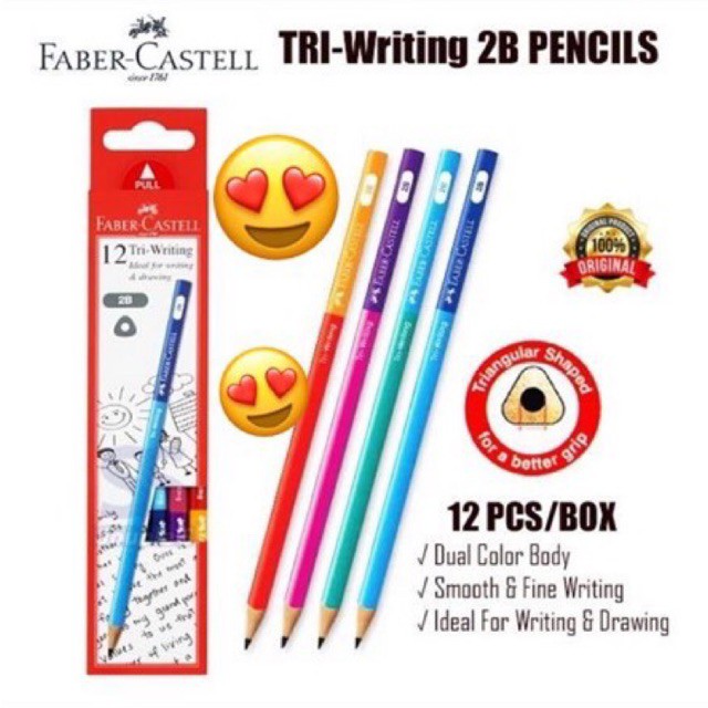 FABER CASTELL 311808 TRI-WRITING 2B PENCIL | Shopee Singapore