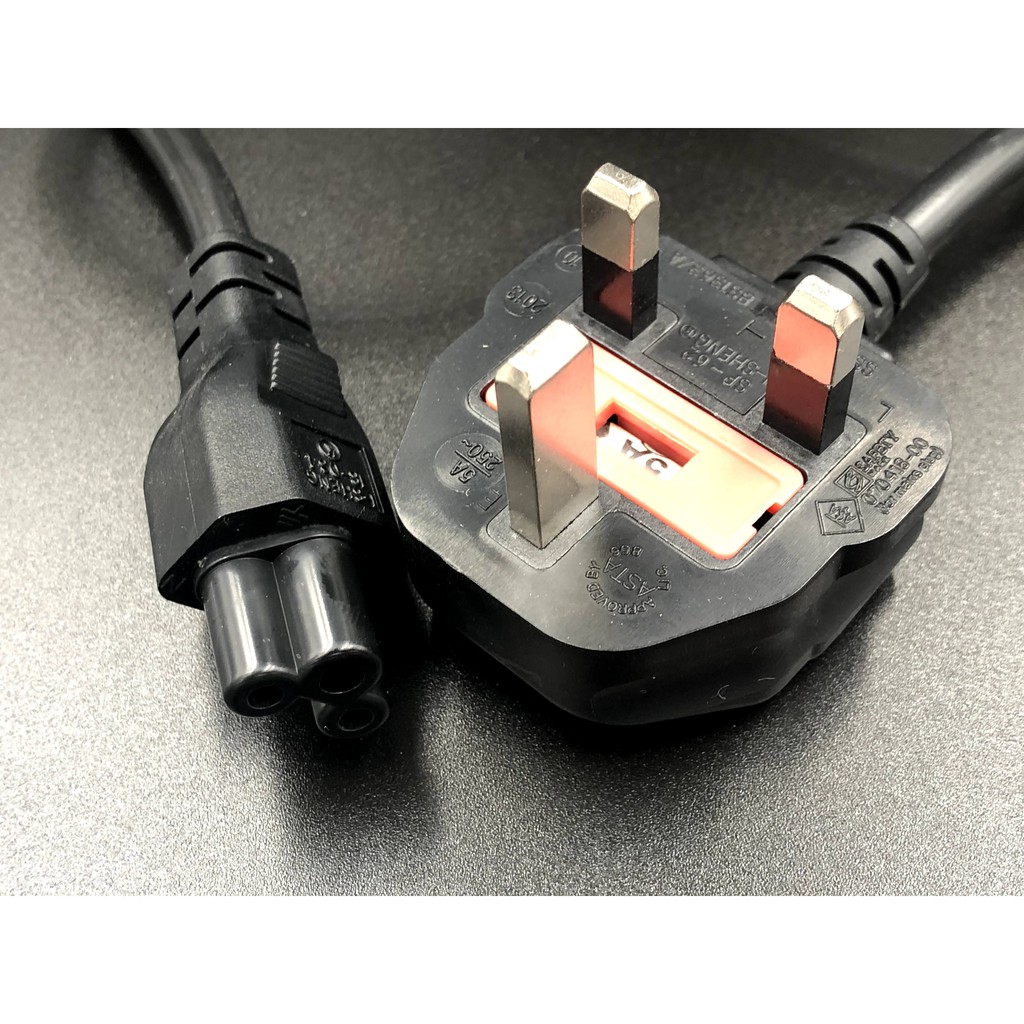 Power Cord 1M 1.8M UK-C5 I-Sheng Safety Mark 3pin Plug to C5 Mickey ...