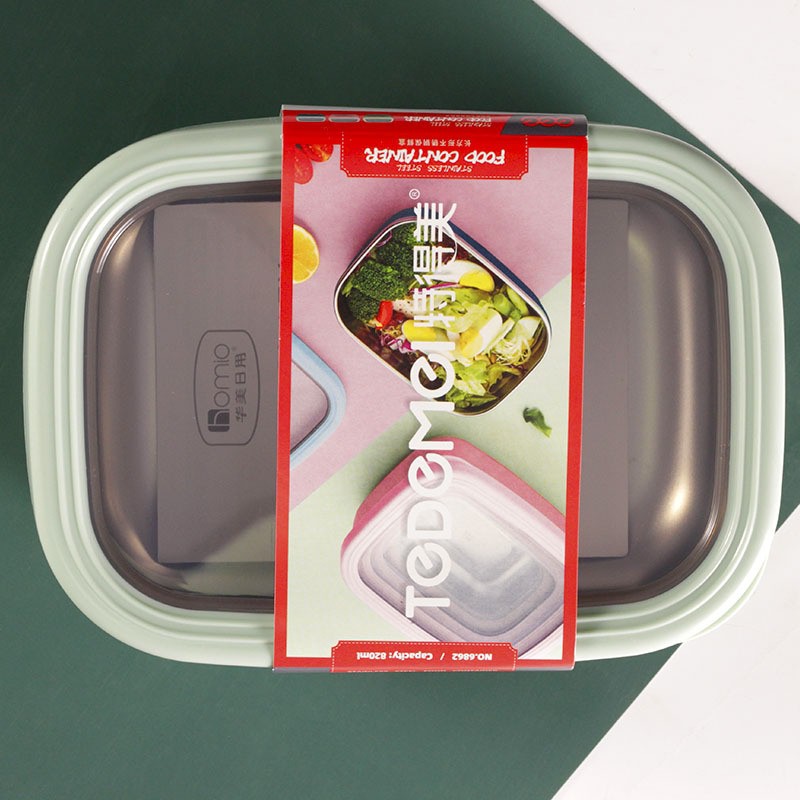 Tedemei Stainless Steel Lunch Box 820ml Salad Bento Lunch Box 470ml ...