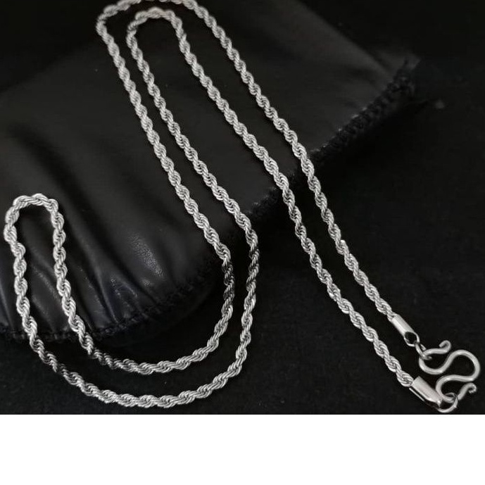 3mm Thickness Stainless Steel Rope Chain One Hook Amulet Necklace ...