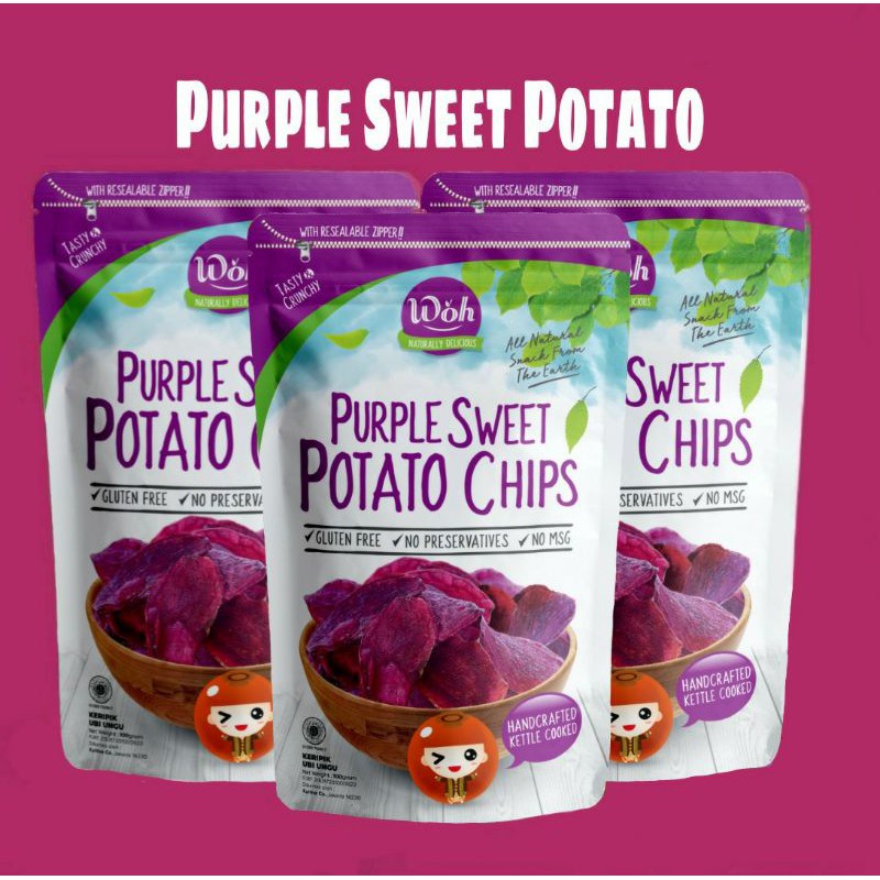 [Bundle] WOH Handcrafted Purple Sweet Potato Chips 3x50g | Shopee Singapore