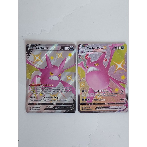 Pokemon shiny Crobat Vmax and V shining fate full art card | Shopee ...