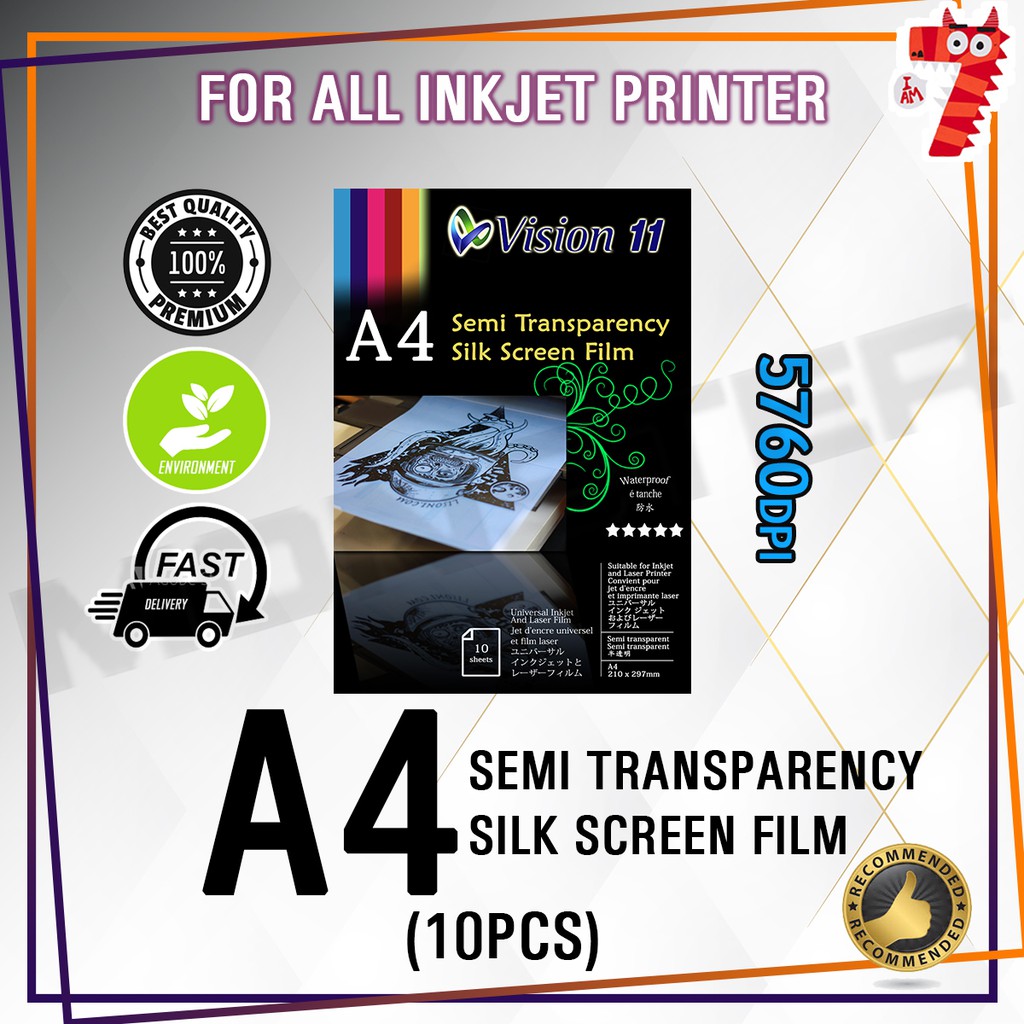 A4 Semi Transparency SilkScreen / Rubber Stamp / Tracing film (10pcs ...