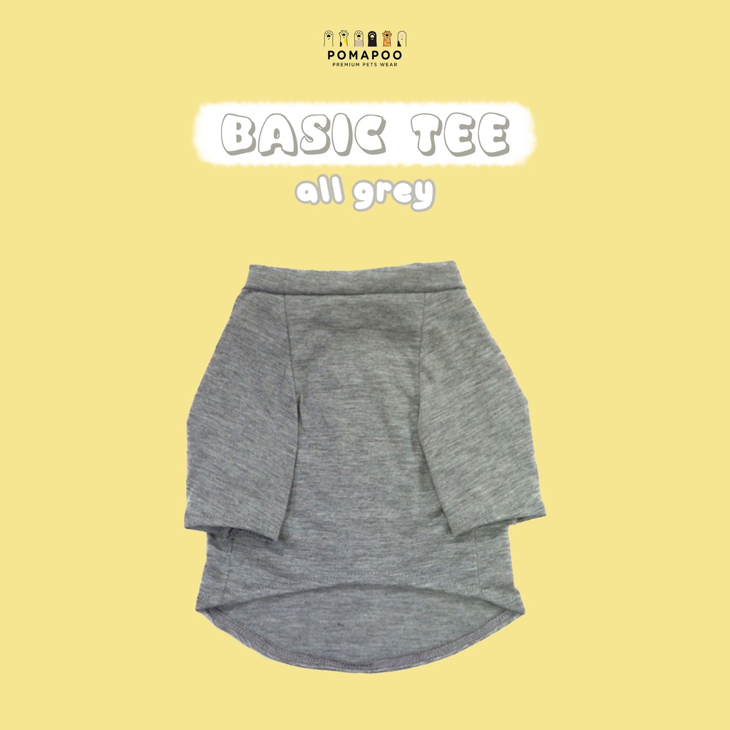 Pomapoo - Cat Clothes And Dog Clothes Basic Tee All Gray | Shopee Singapore