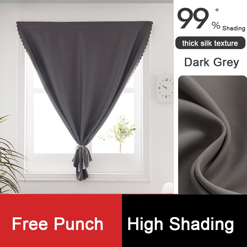 Blackout Curtains Self-adhesive Installation Without Punching Curtain ...