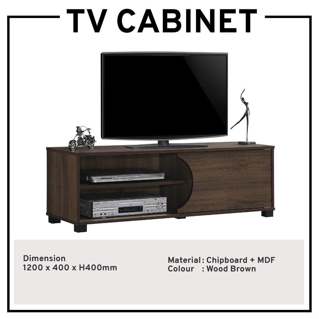 TV Cabinet TV Console Living Hall Cabinet TV Rack 120cm Walnut TV STAND ...