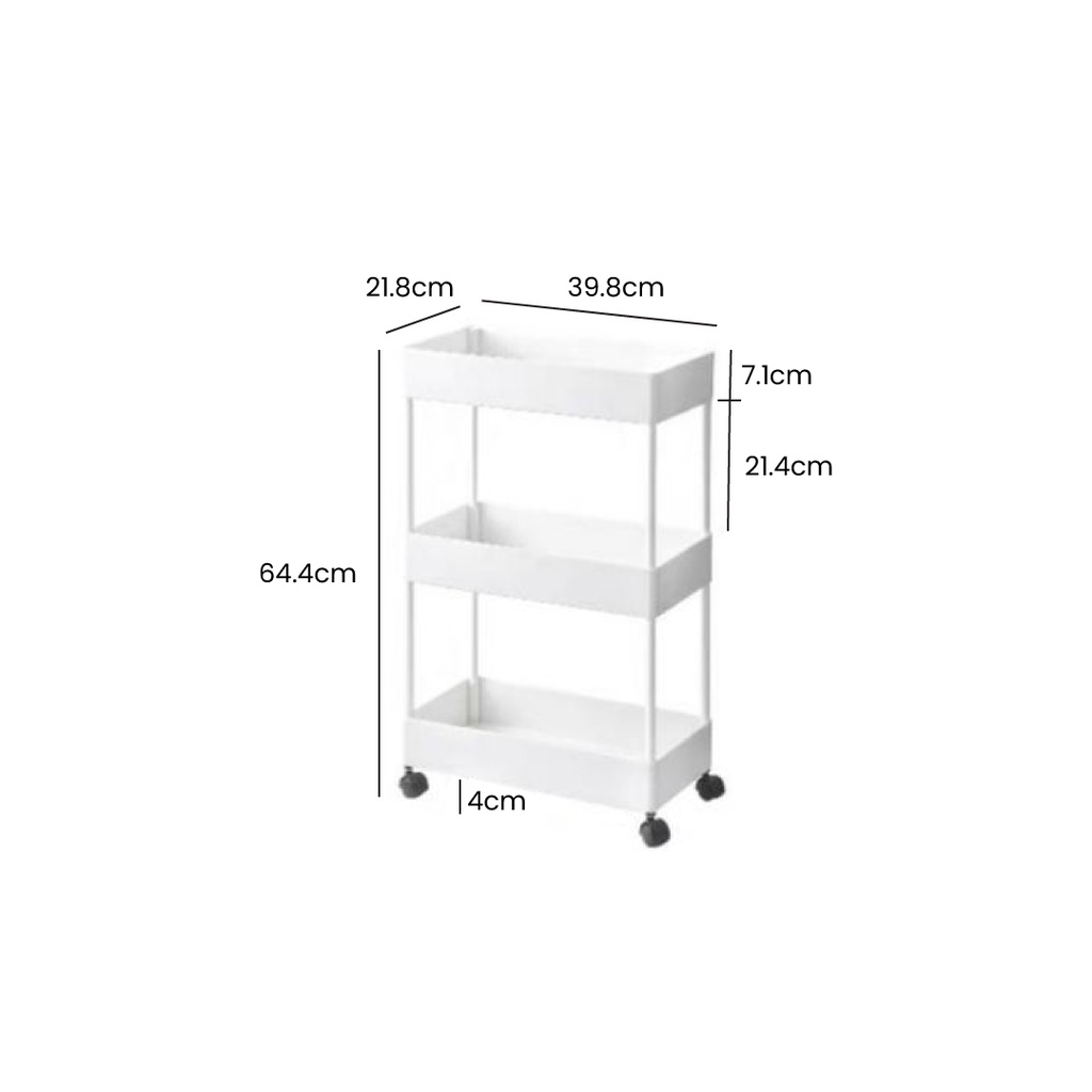 TSM Kitchen Rack Trolley with Wheels | |Bathroom Storage Slim Trolley ...