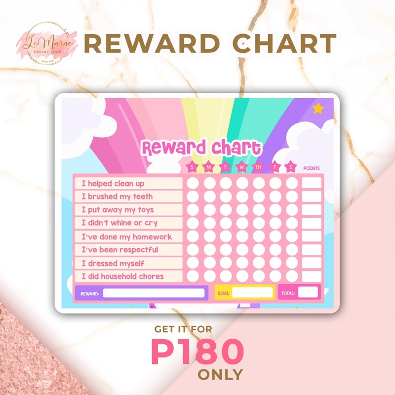 CUSTOMIZED NAME - REWARD CHART Laminated Educational Charts Kids ...