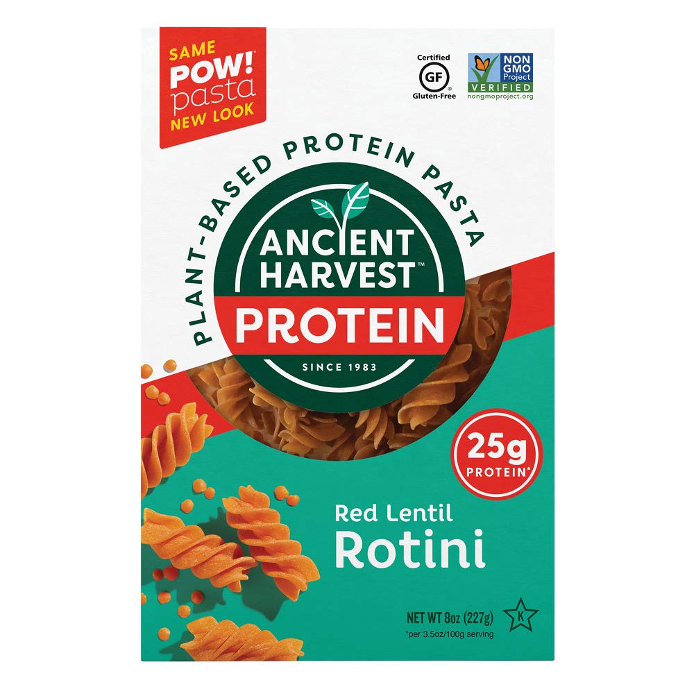 Protein-rich Red LENTIES, NON-GMO Ancient Harvest, Pow!, Pasta, Red ...