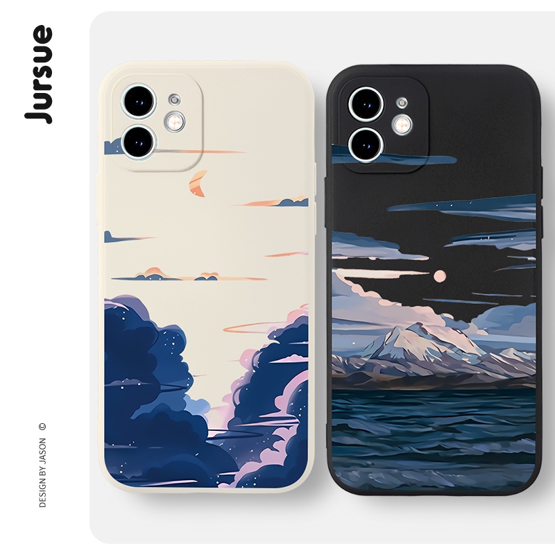 JURSUE Soft Silicone Matching Couple Set Cute Aesthetic Shockproof ...