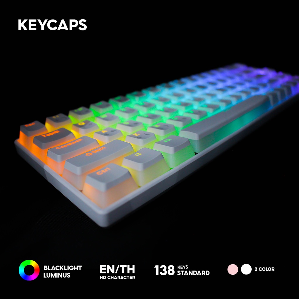 Custom Keycap 129key Keyboard Keys Translucent Lighting Through Letters ...
