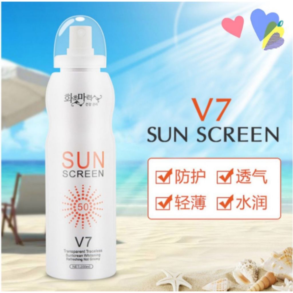 V7 Sunscreen SPF 50+/sunblock/sun cream/ sun spray/mist Made in Korea ...
